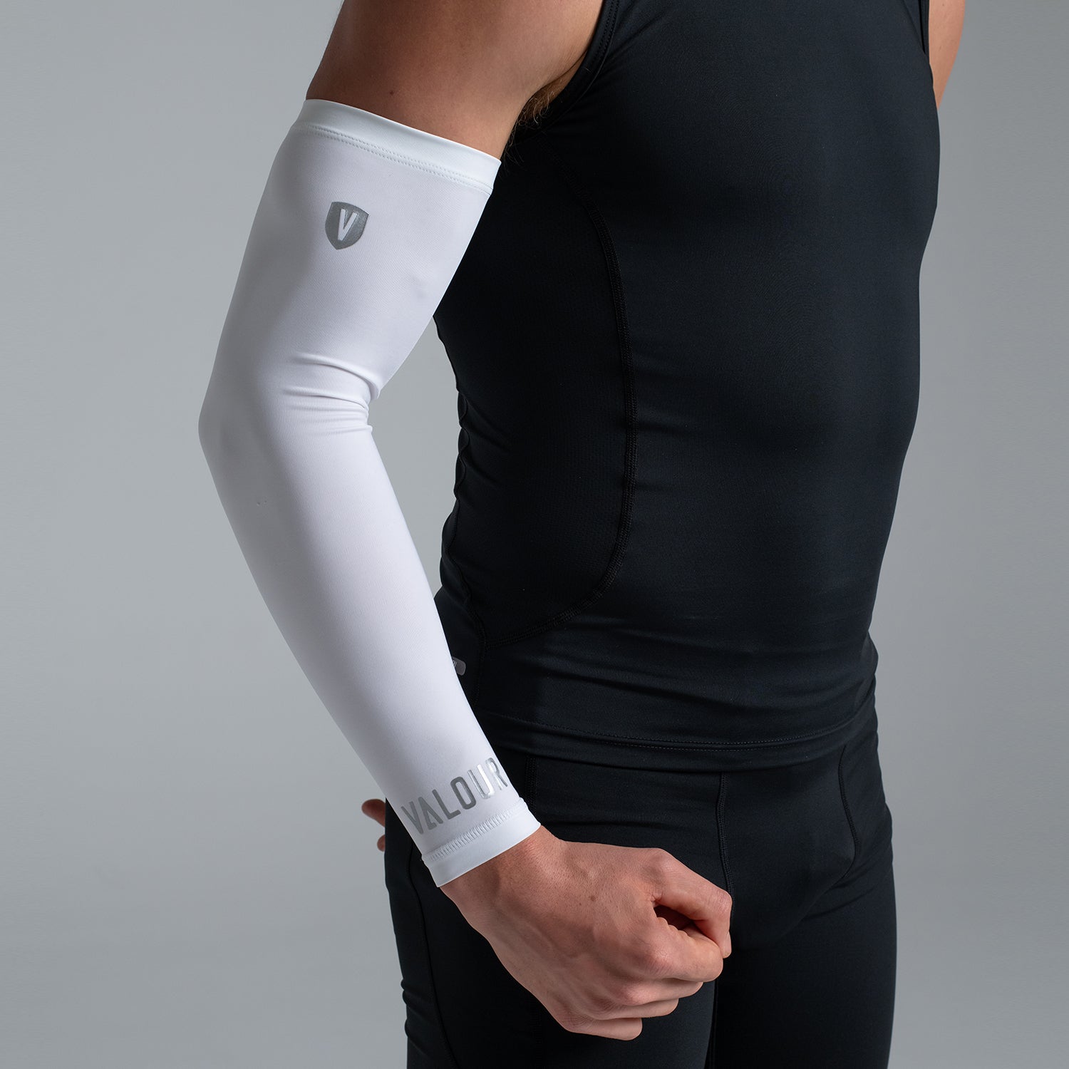 Valour Compression - White Arm Guards – Valour Sport